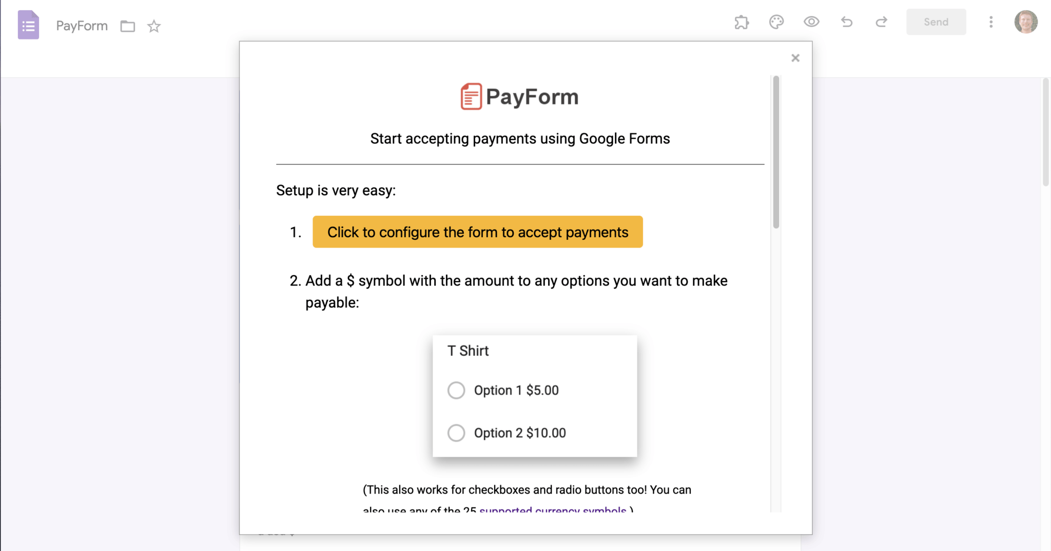 Your First Payment Form - PayForm
